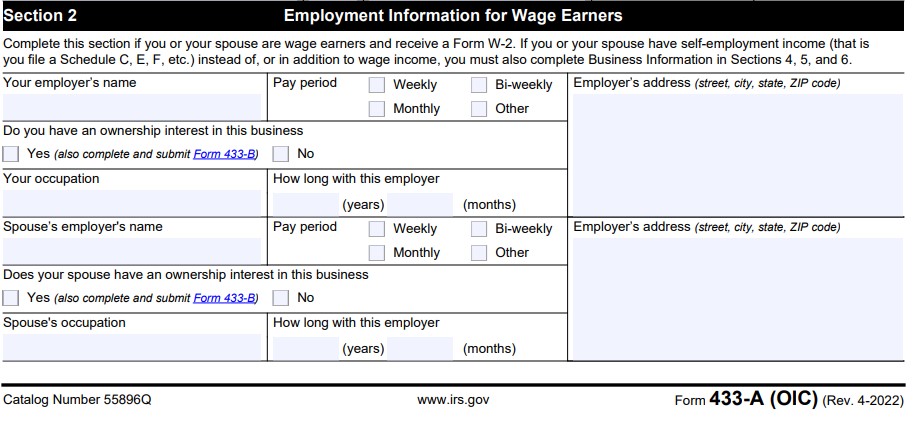How To Fill Out Form 433-A (OIC) (2022 Version), Detailed Instructions