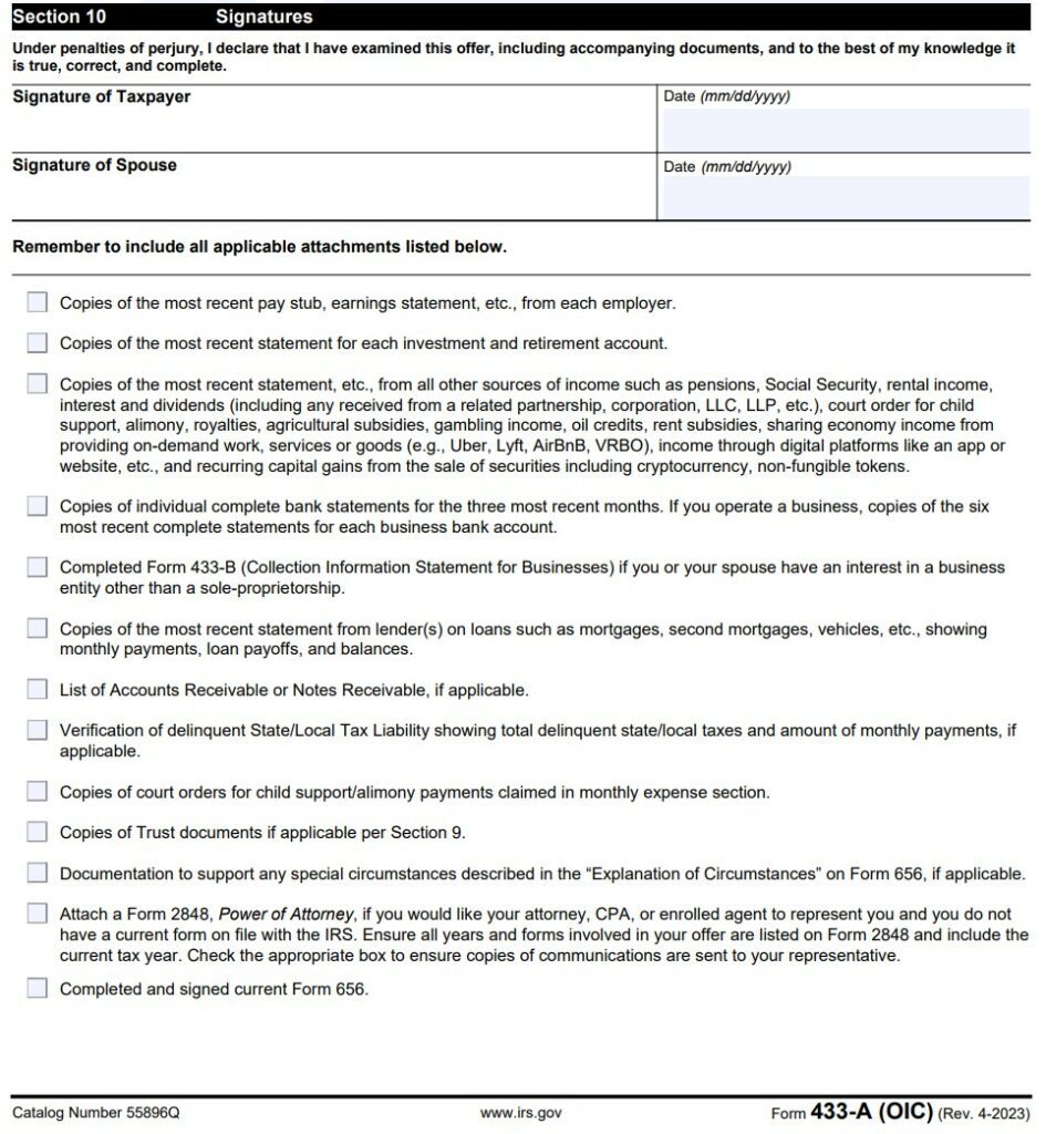 How To Fill Out Form 433-A (OIC) (2022 Version), Detailed Instructions