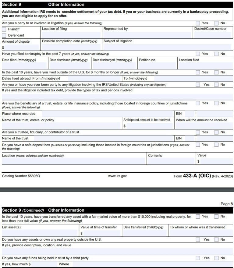 How To Fill Out Form 433-A (OIC) (2022 Version), Detailed Instructions
