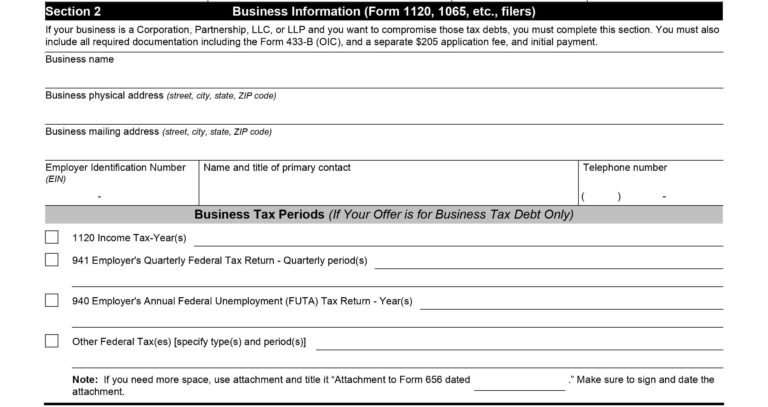 How to Fill Out IRS Form 656 Offer In Compromise