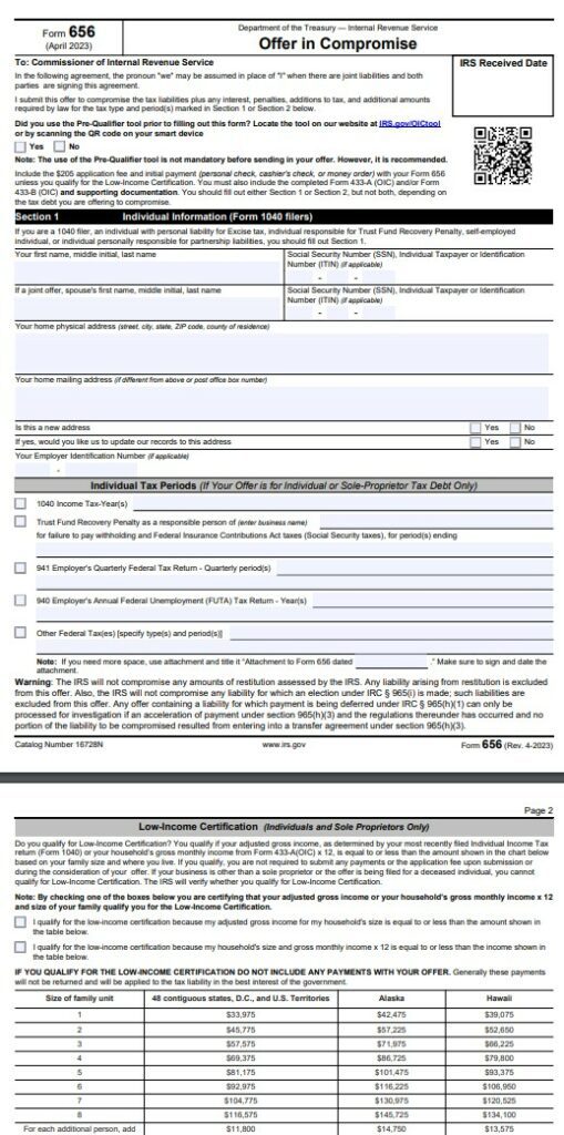 How to Fill Out IRS Form 656 Offer In Compromise