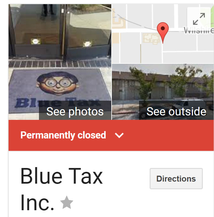 Blue Tax Has Closed: Another Tax Relief Firm Dies