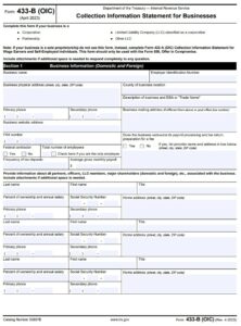 IRS Form 433-B 2022 Version Instructions: Business Offer In Compromise